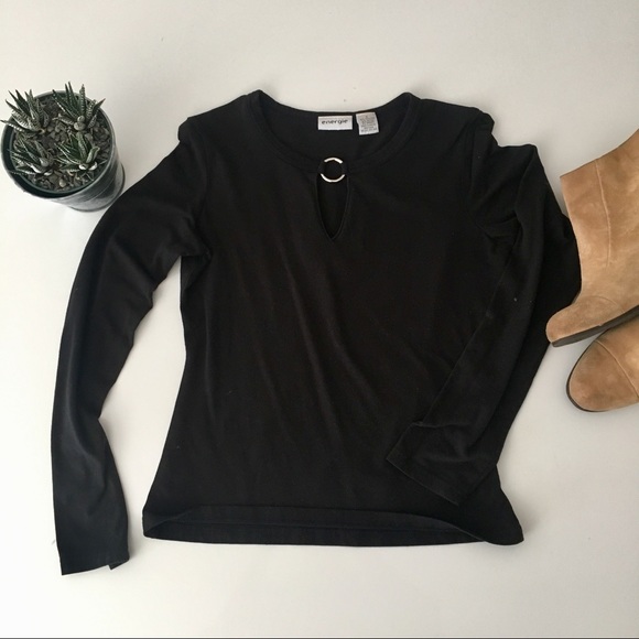 Energie | Tops | Energie Black Keyhole Tee | Poshmark